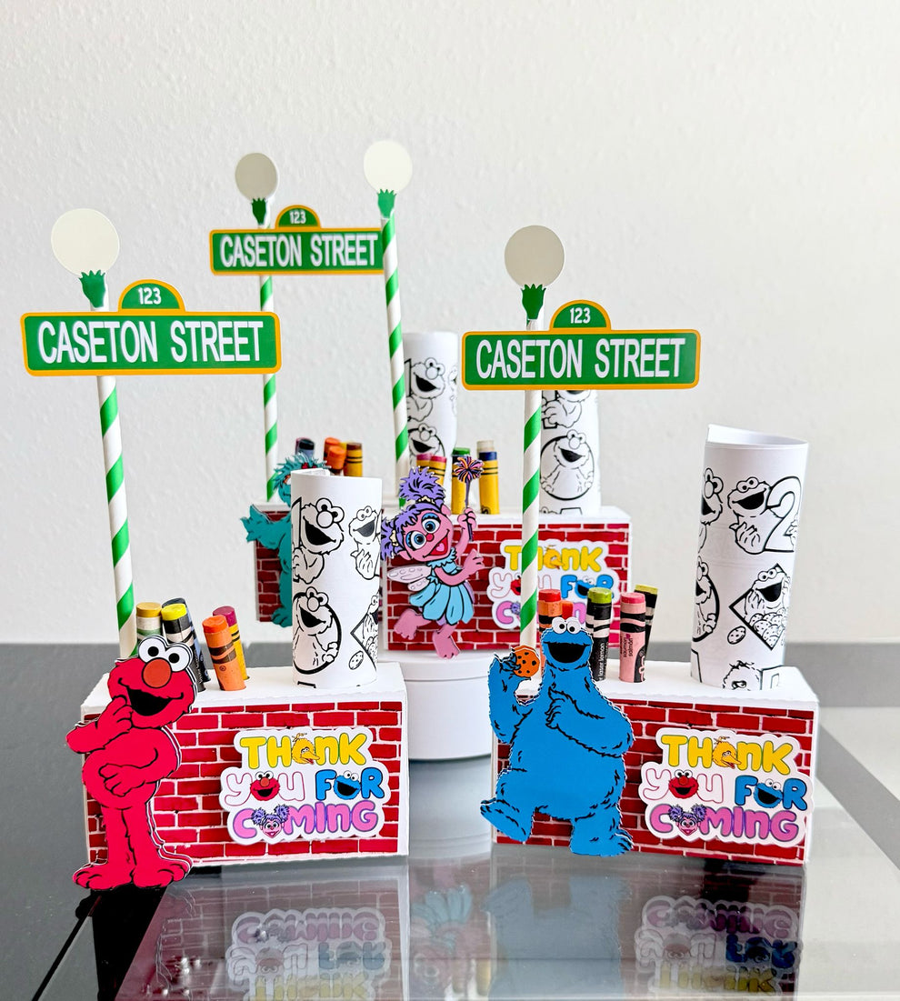 Sesame Street Inspired Coloring Favor Boxes | Kids Birthday Party ...